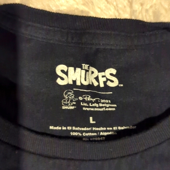 Smurfs | Shirts | Smurfs Lazy Smurf Tee Large Black | Poshmark